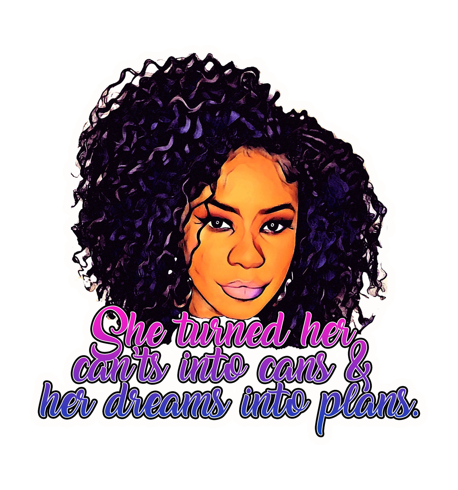 Black Women Empowered Inspirational Clipart Digital Download Png and ...
