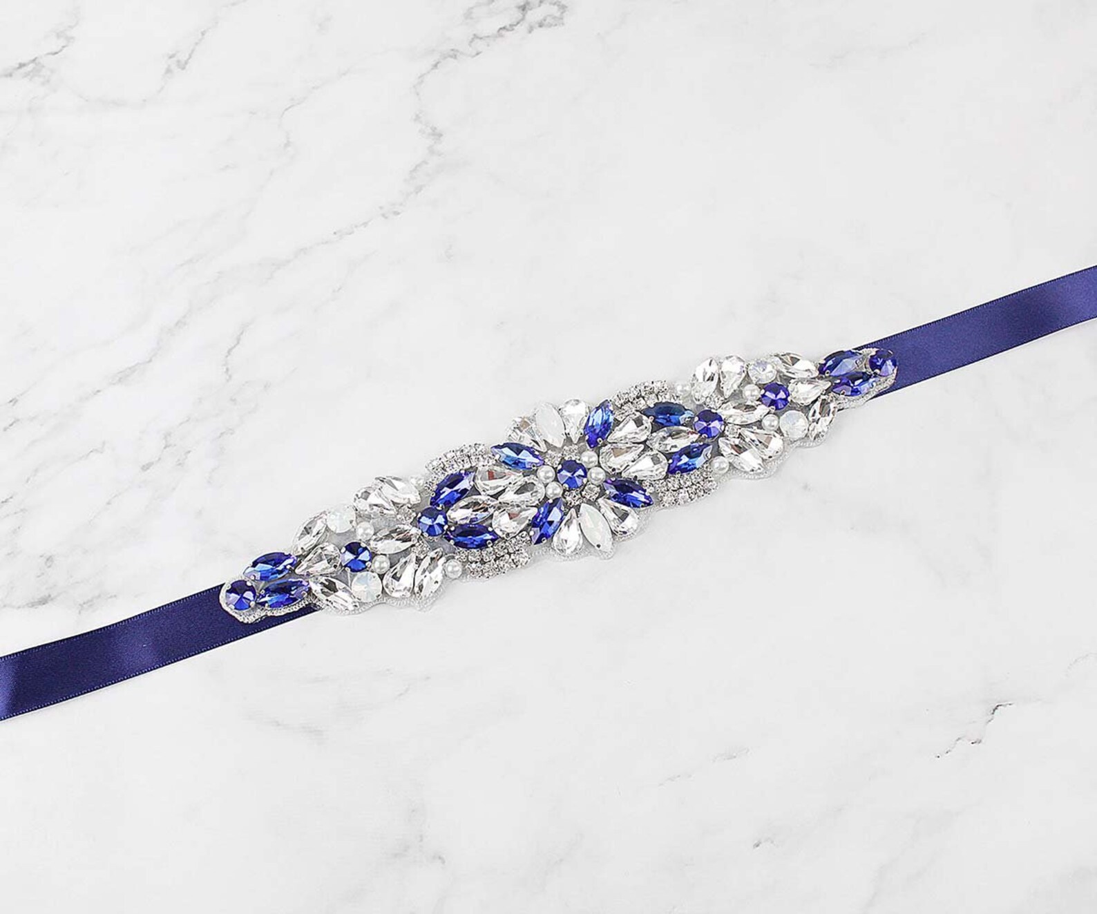 LISALI Bridal Belt Blue, Wedding Belt, Rhinestone Belt, Wedding Dress ...
