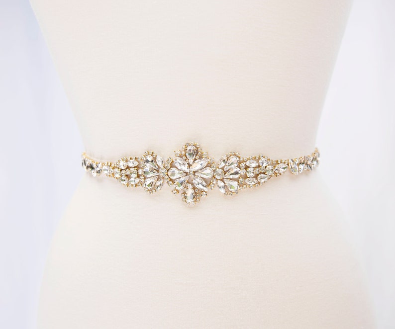 LISALI Bridal Belt Gold Thin Bridal Belt Wedding Belt - Etsy