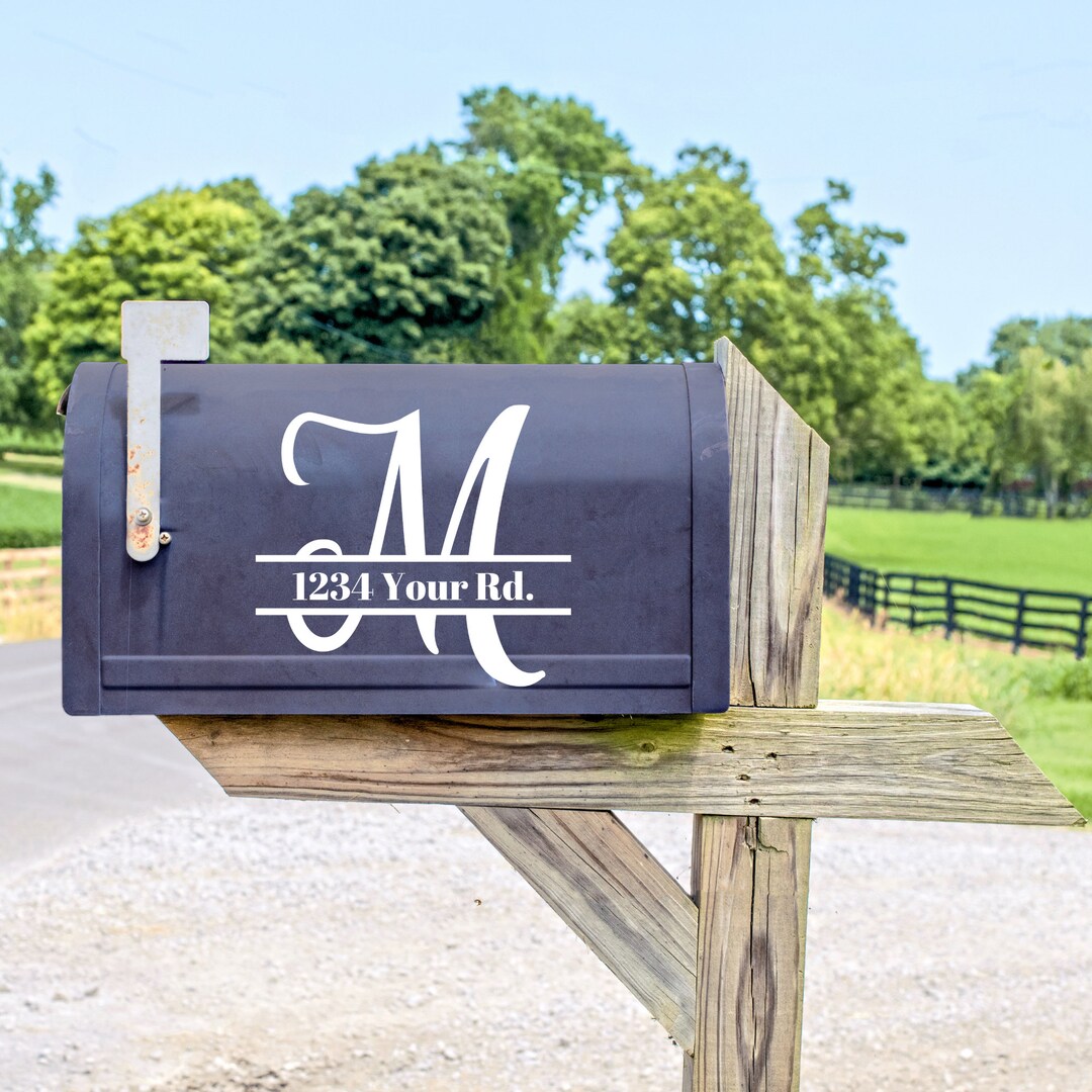 Personalized Mailbox Decal Monogram Mailbox Address Label W/ - Etsy