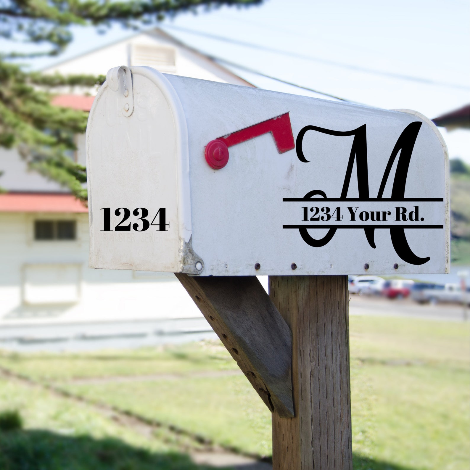 Personalized Mailbox Decal Monogram Mailbox Address Label W/ - Etsy