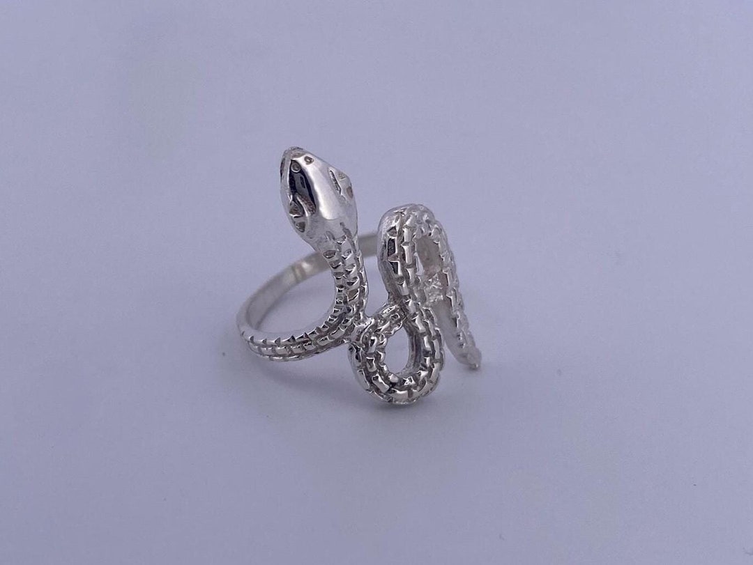 Sterling Silver Snake Ring – Serpent Ring, Snake Jewelry, Reptile Lover Gift, Unique Boho Ring ...