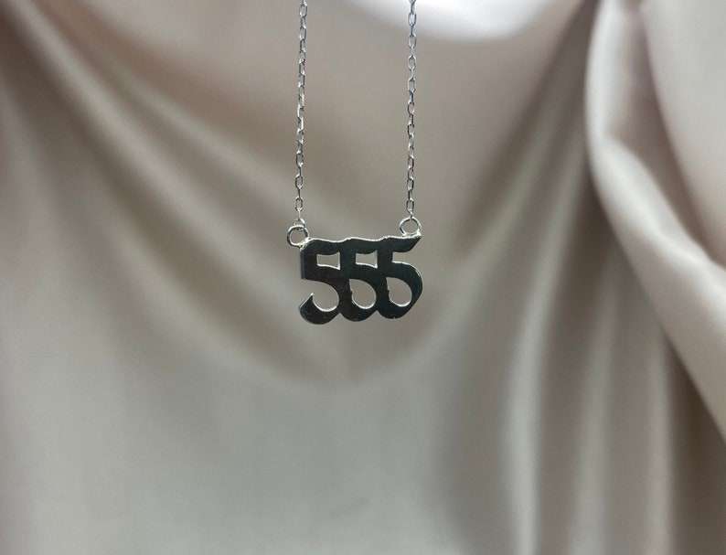 Silver 555 Necklace - Angel Number Necklace, Manifesting Necklace ...
