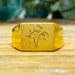 Palm Tree Signet Ring Gold Plated Signet Ring, Gold Signet Ring, Palm ...