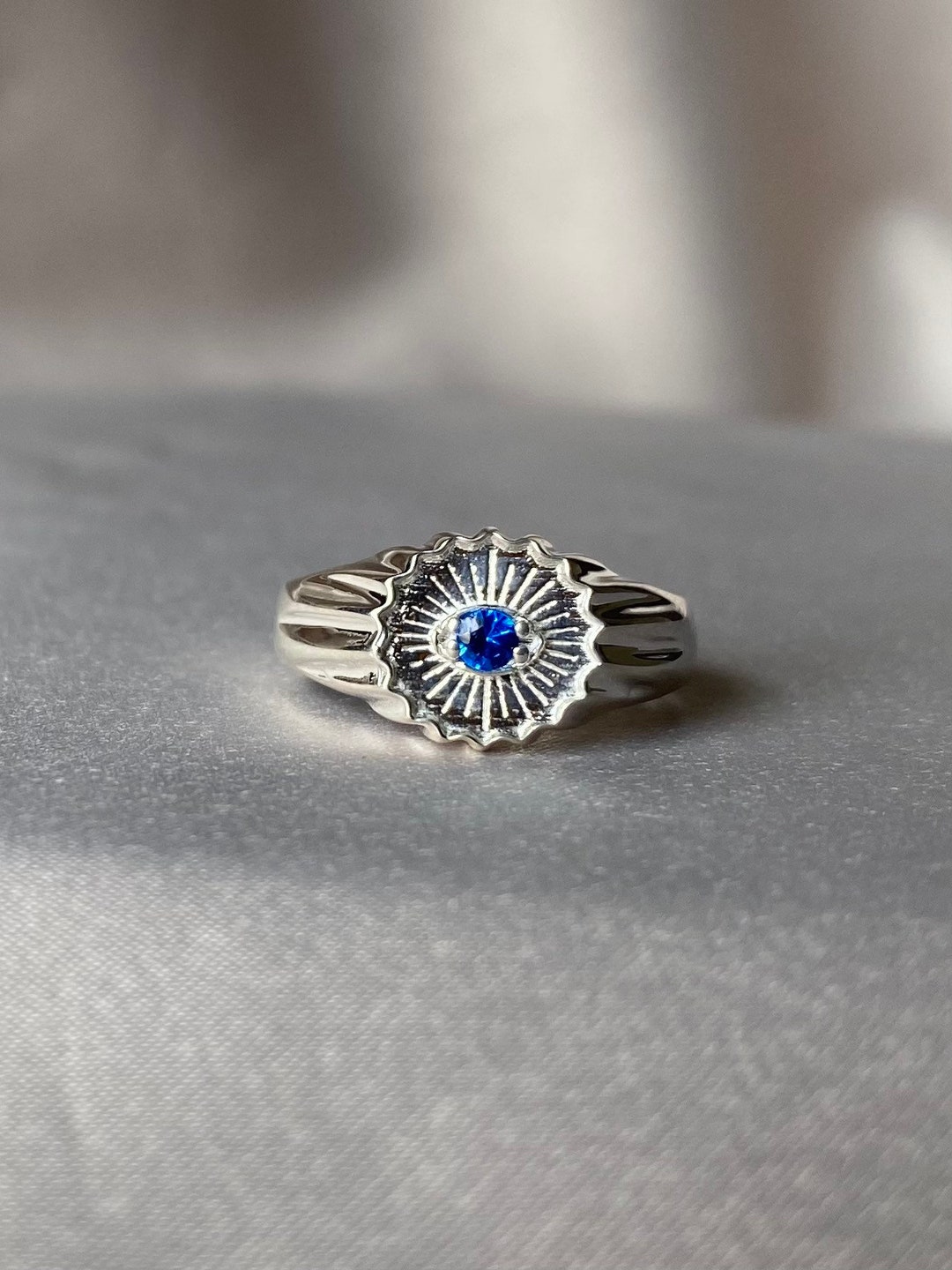 Evil Eye Signet Ring - Sterling Silver Evil Eye Ring, Evil Eye Ring ...