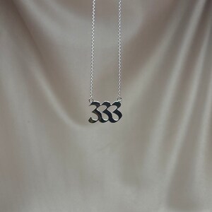 Silver 333 Necklace - Angel Number Necklace, Manifesting Necklace ...