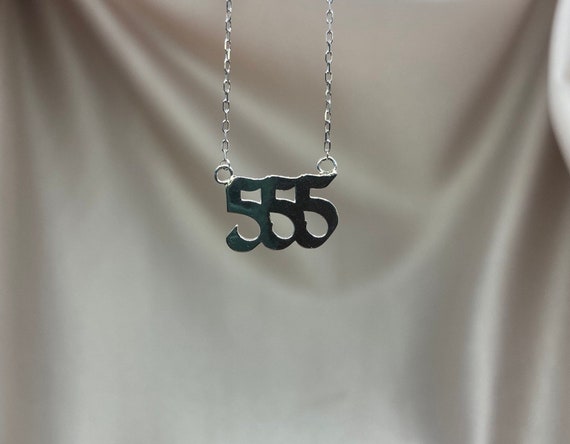 Silver 555 Necklace Angel Number Necklace Manifesting | Etsy