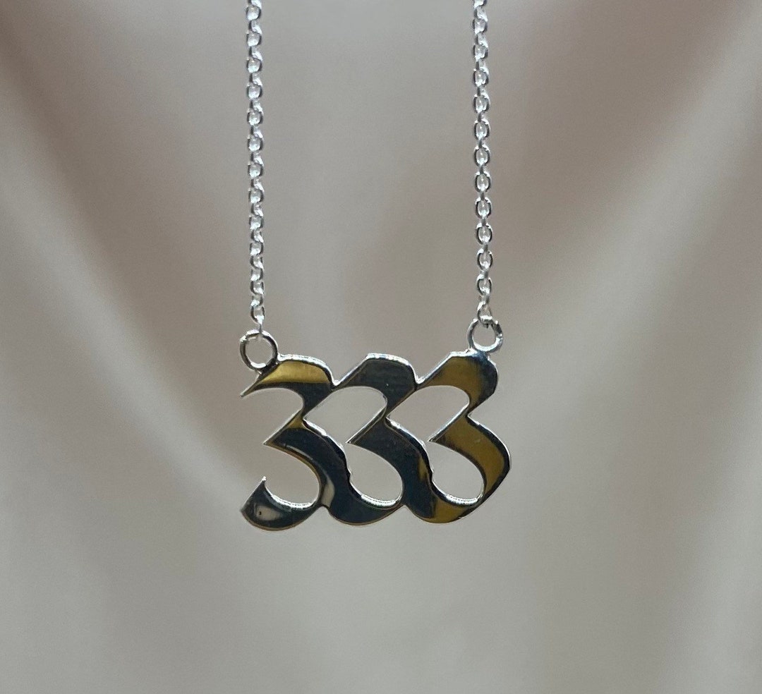Silver 333 Necklace - Angel Number Necklace, Manifesting Necklace ...