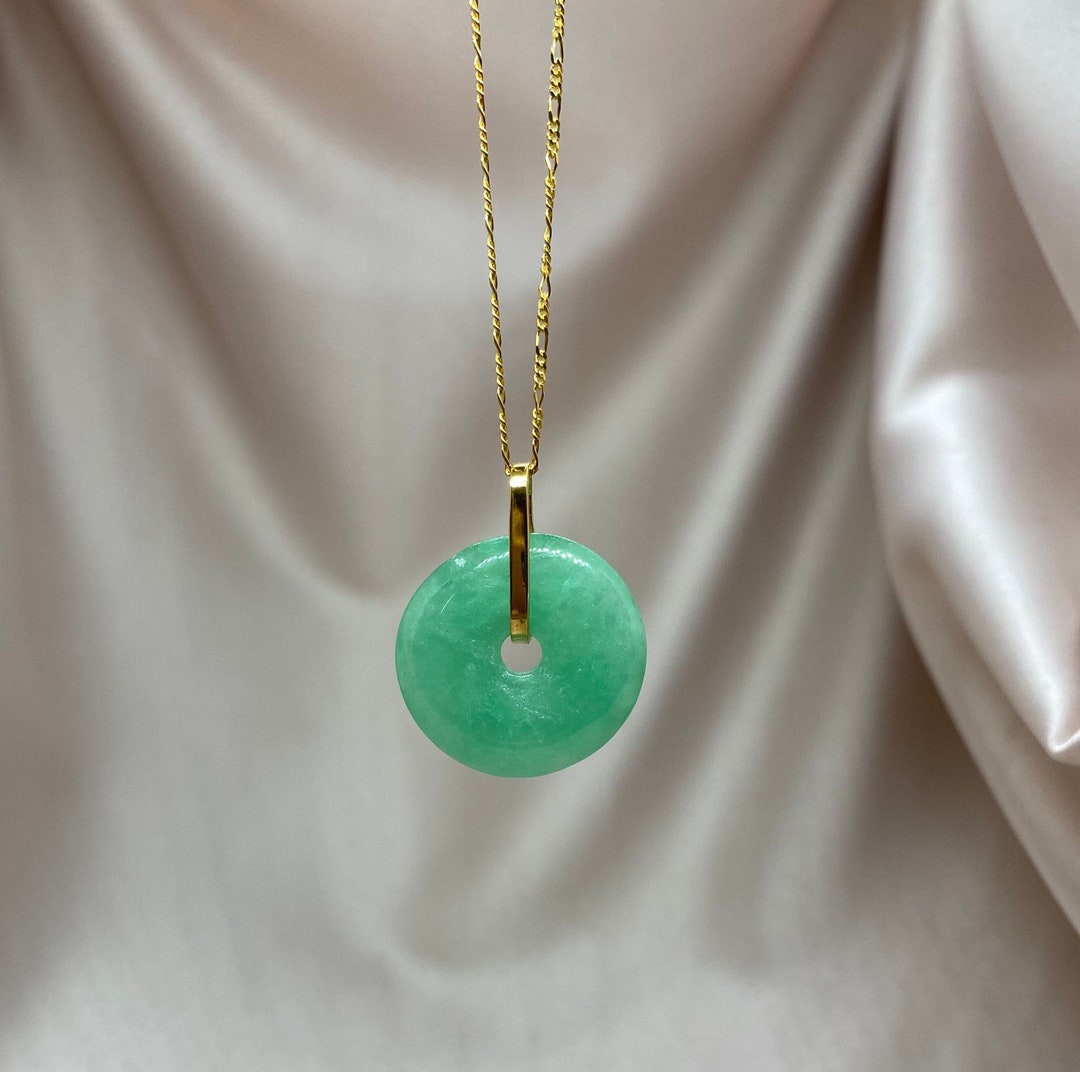 Jade Gold Necklace for Abundance and Prosperity Jade Stone - Etsy