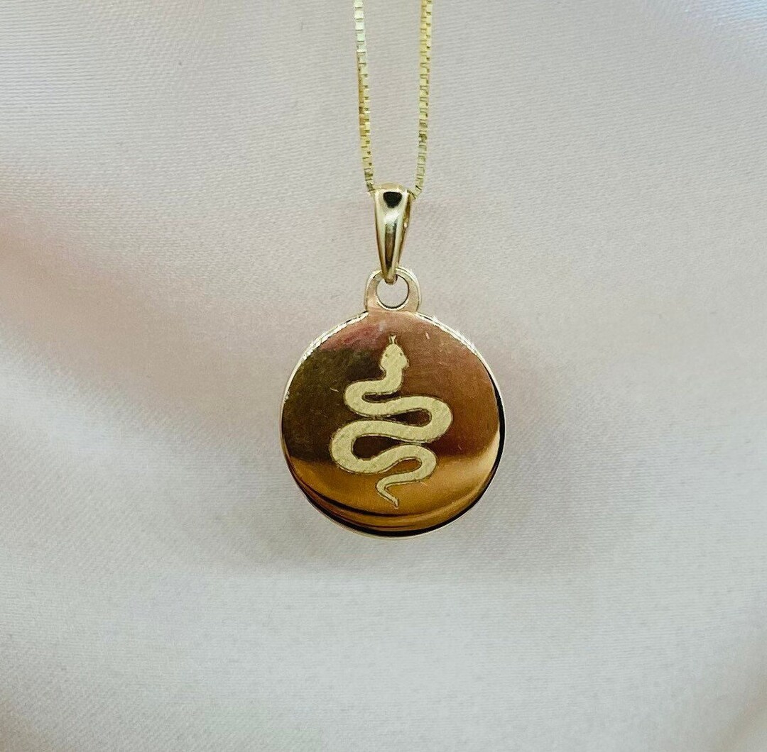 Snake Pendant Gold Plated Snake Necklace, Snake Pendant, Snake Necklace ...