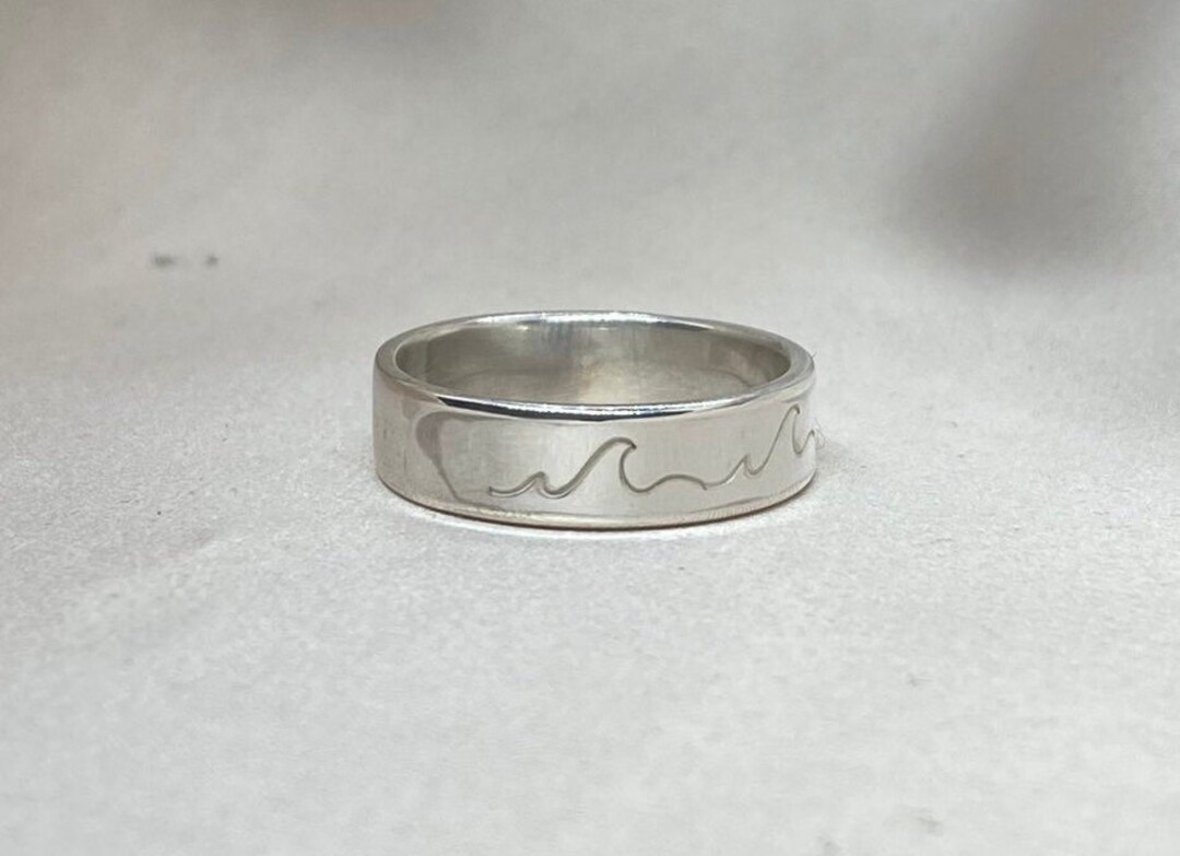 Silver Wave Ring - Sterling Silver Ring, Wave Ring, Wave Band, Silver ...