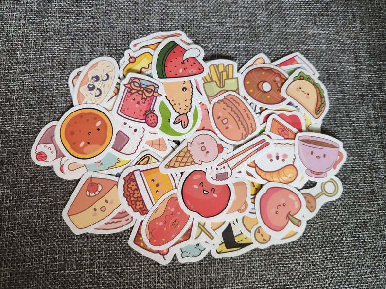 Kawaii Food Sticker Set - Etsy