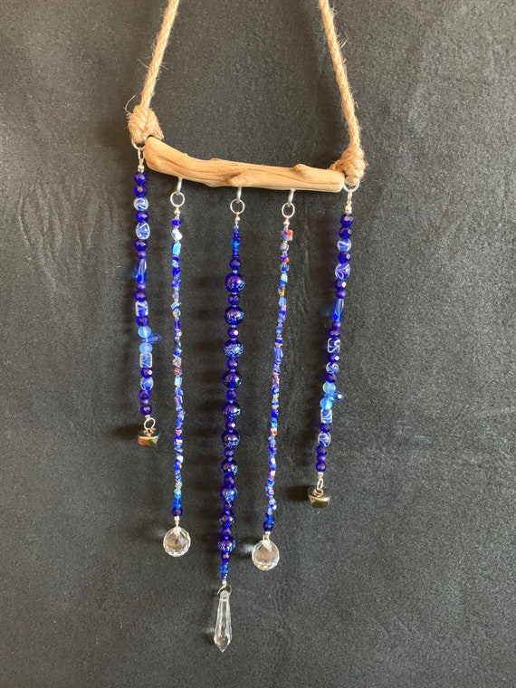 Deep Blue Glass Windchime - Etsy