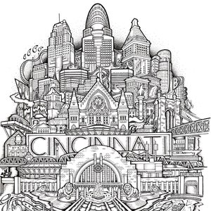 Cincinnati Ink Drawing Art Print - Etsy