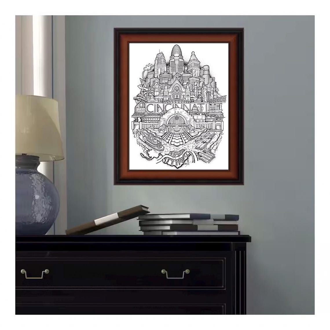 Cincinnati Ink Drawing Art Print - Etsy