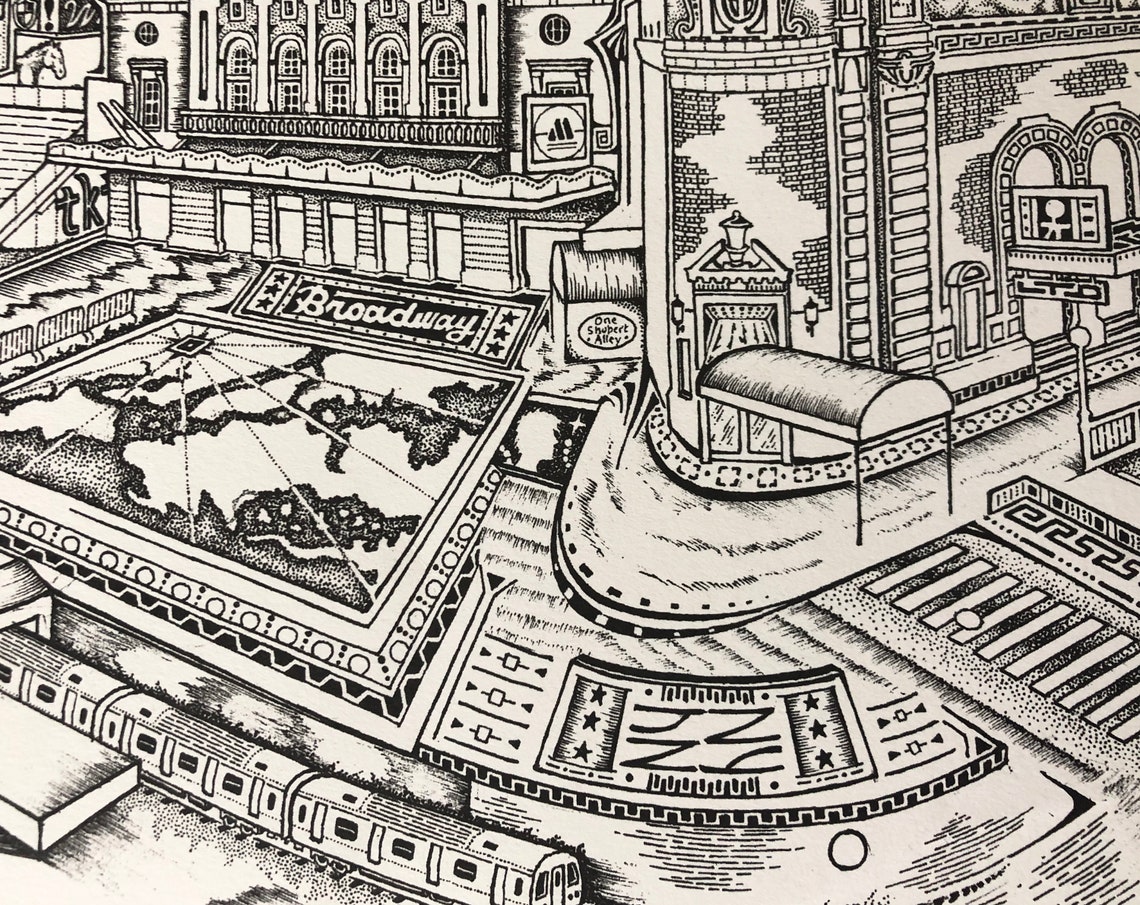 Broadway Drawing - Etsy