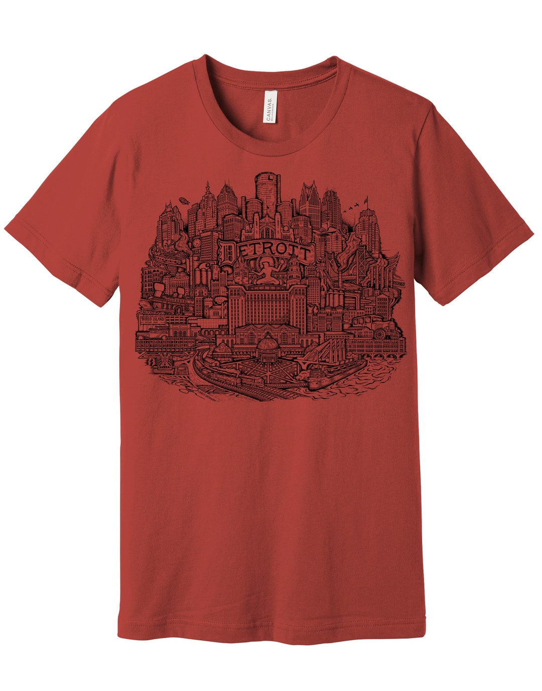 Rust Red Detroit Shirt - Etsy