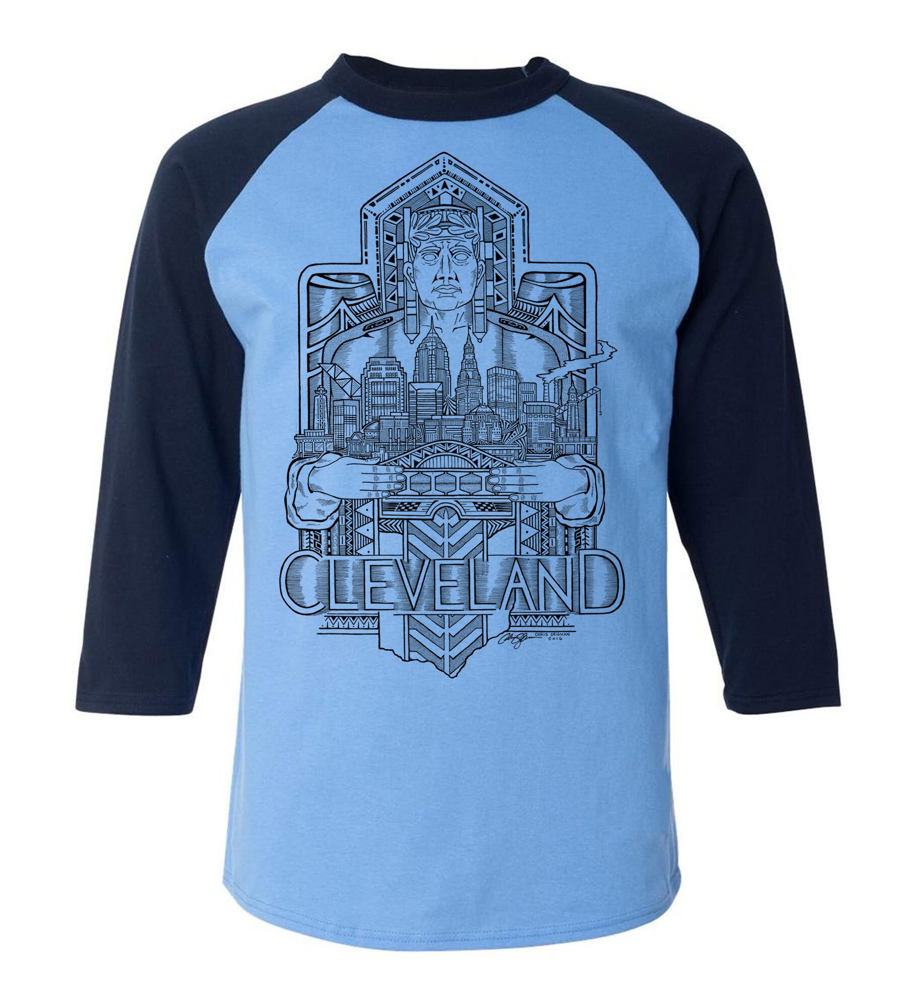 Cleveland Guardian 3/4 Sleeve Shirt - Etsy