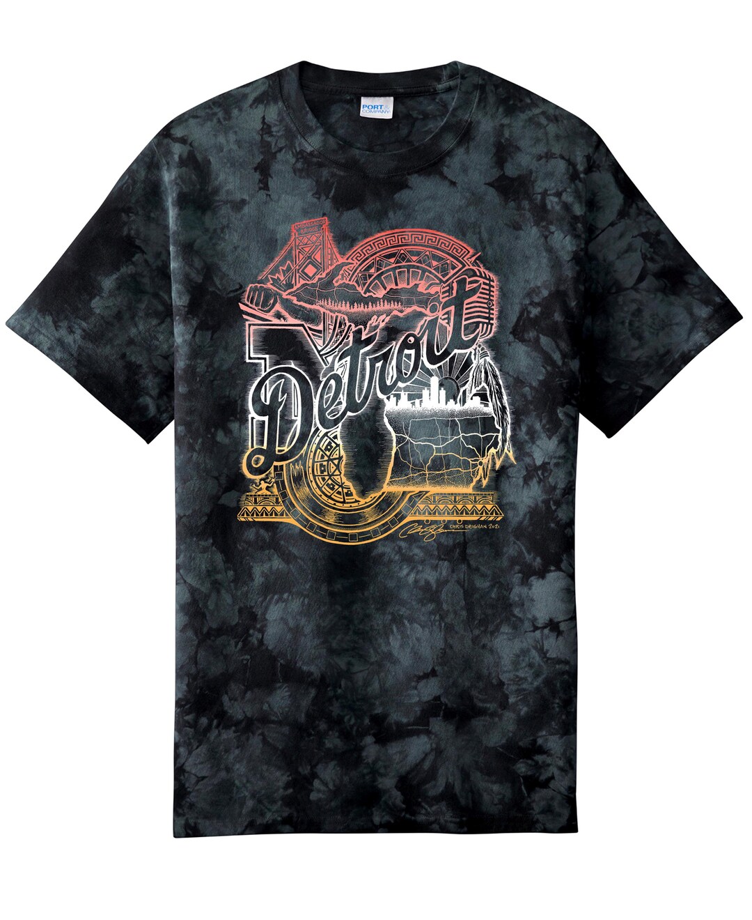Detroit Black Tie Dye Shirt - Etsy