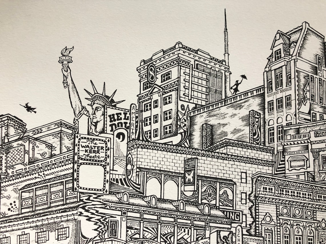 Broadway Drawing - Etsy