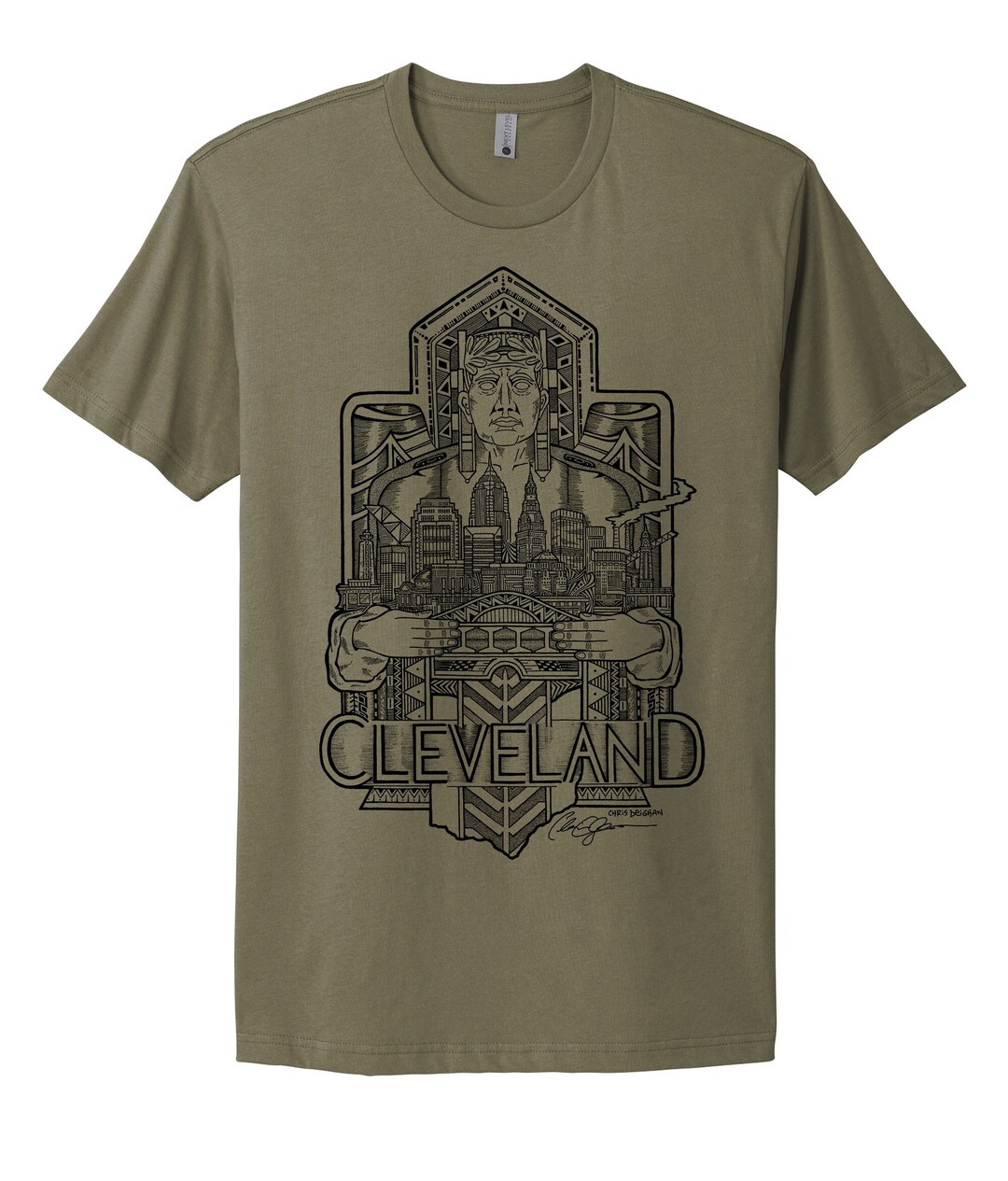Olive Green Cleveland Guardian Shirt - Etsy