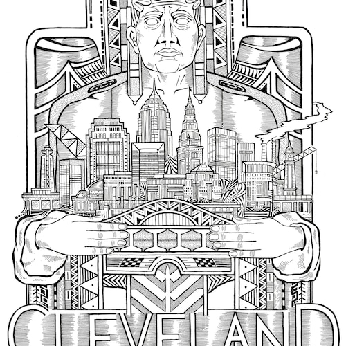 Cleveland Guardian of Transportation Drawing - Etsy
