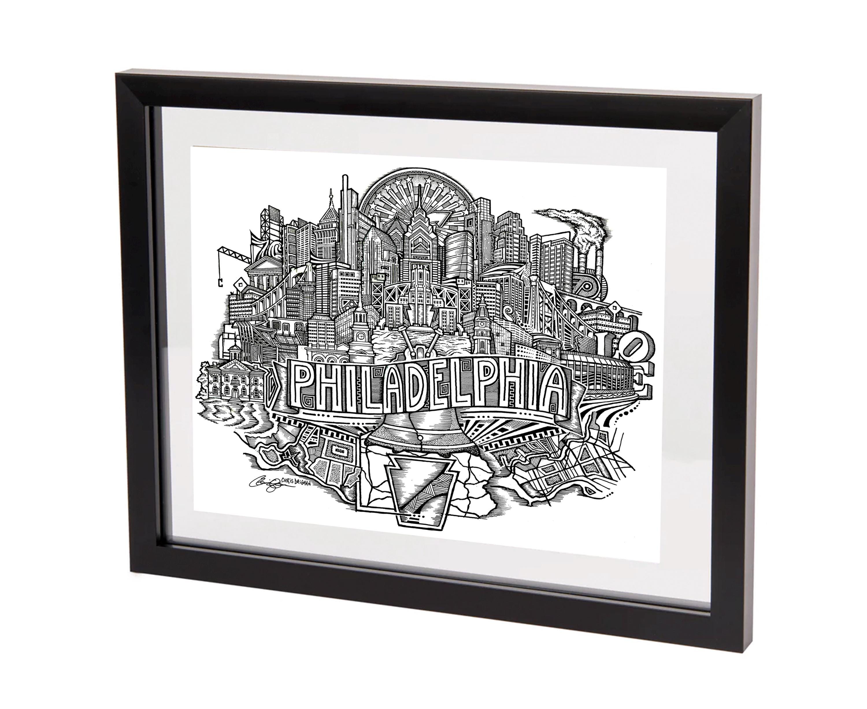 Philadelphia Drawing Print - Etsy