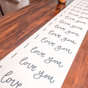 White Custom Hand Written Table Runner, Personalized Wedding Runner ...