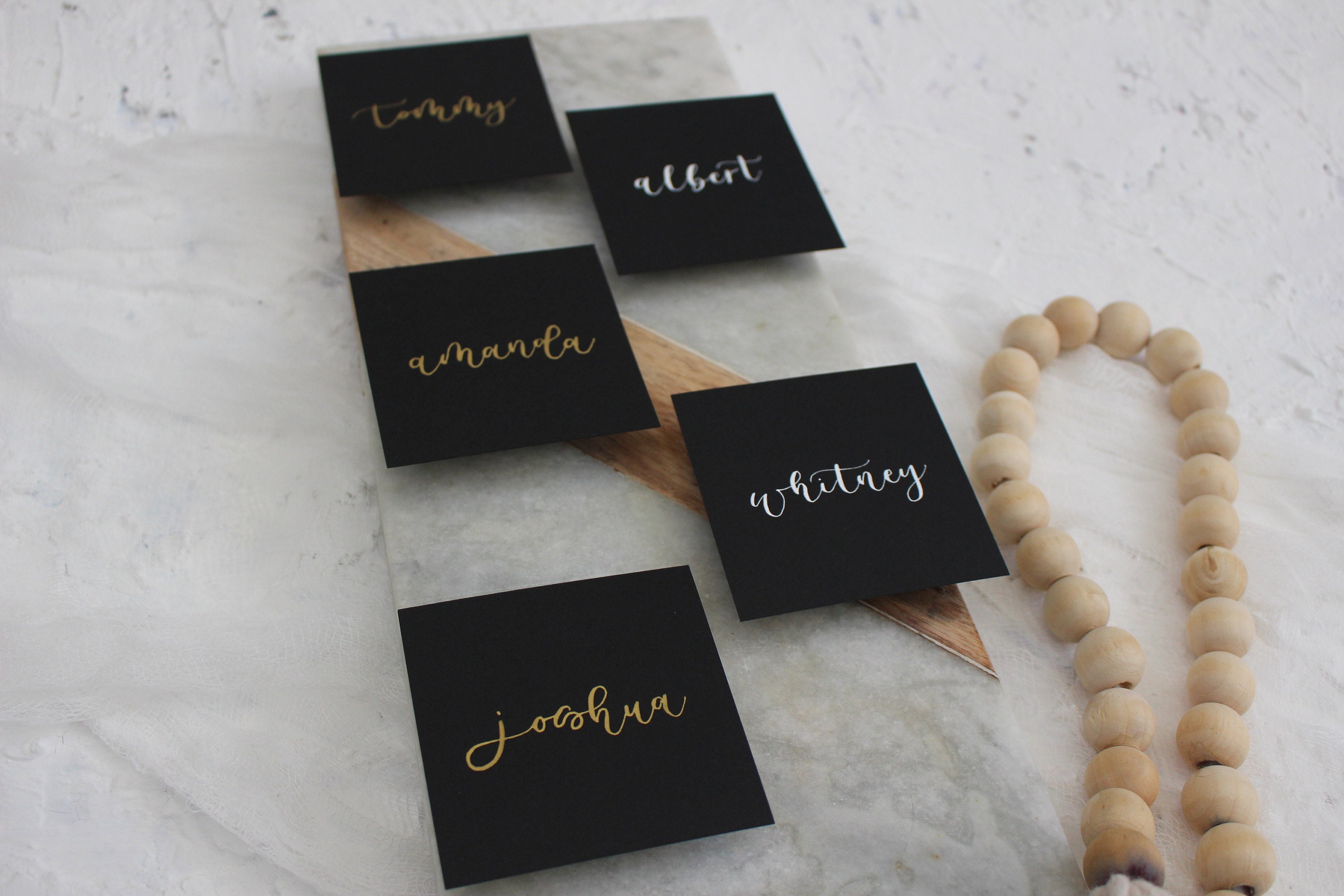 Simple Place Cards, Place Setting Cards, Square Name Cards, Minimal ...