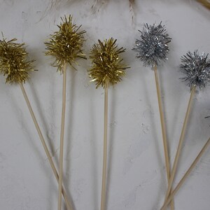 Tinsel Drink Stirrer, Cupcake Topper, New Year Stirrers, 10 Pack, Fun ...