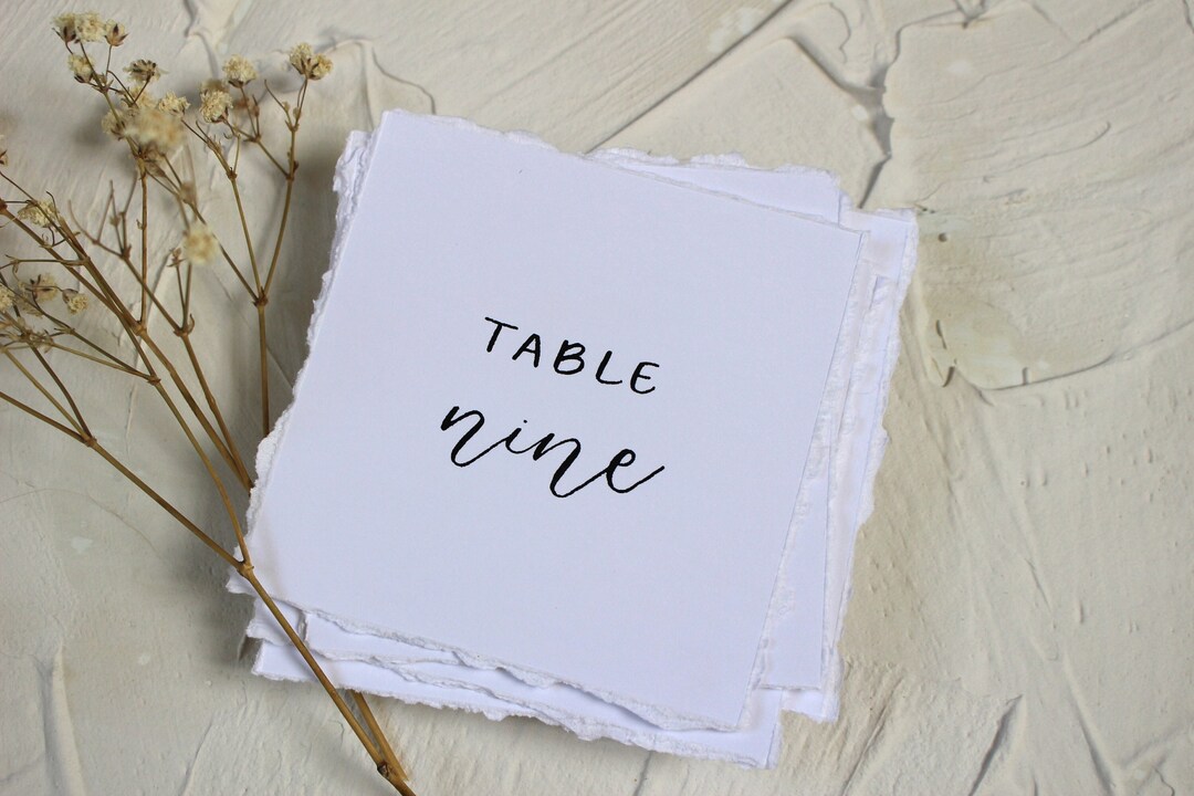 Deckled Edge Table Numbers Faux-handmade Paper Table Numbers - Etsy