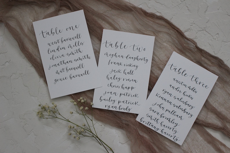 Seating Chart Cards Table Assignment Chart Wedding | Etsy