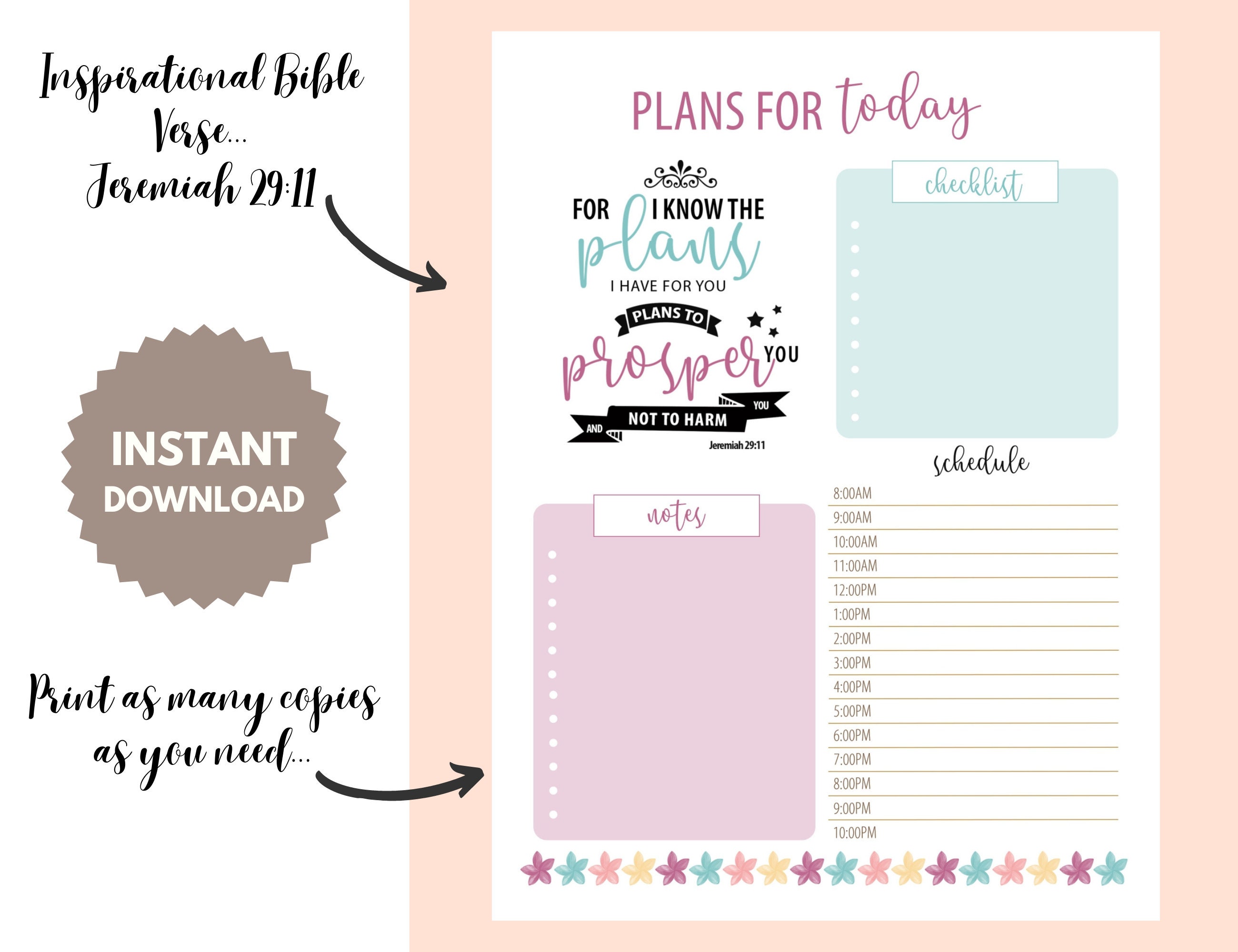 The Faithful Planner Printable Instant Download Journal Pages for I ...