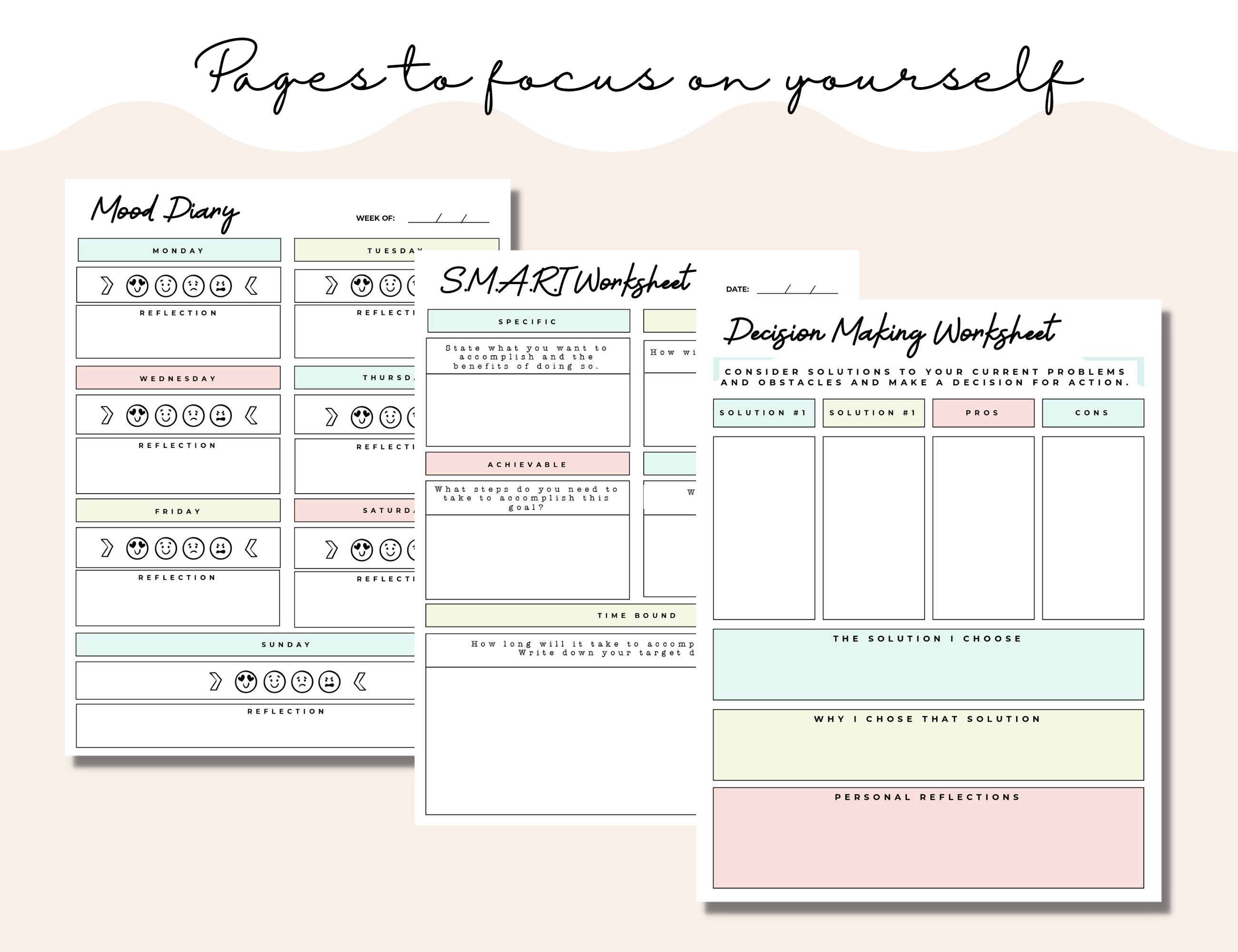 Instant Download| Printable| Self-care Pages| 8.5x11 Color| Planner ...