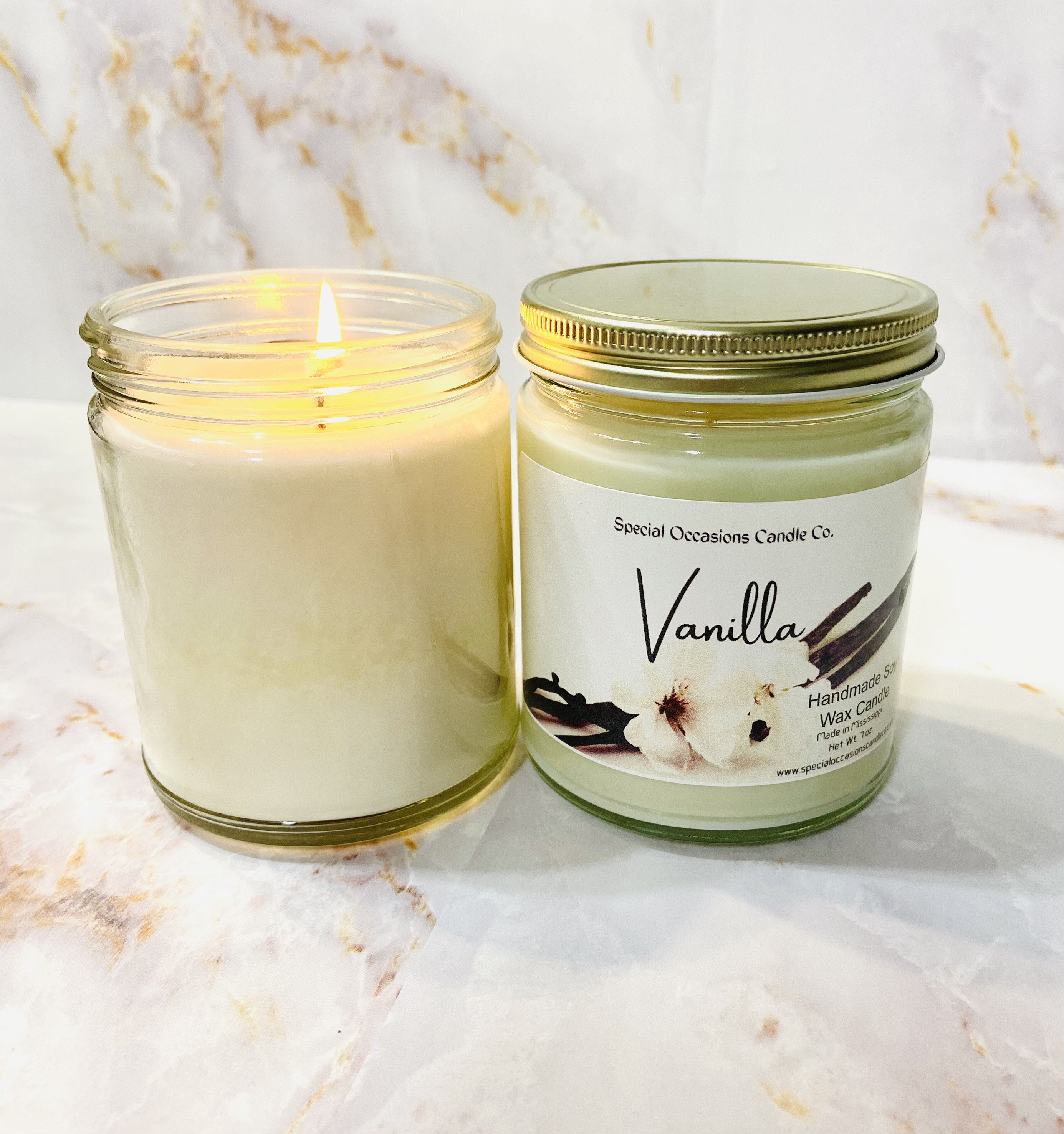 Vanilla 7 Oz Jar Candle 100 Natural Soy Wax Etsy