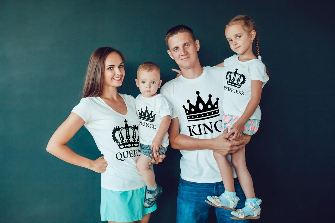 King Queen Prince Princess the Royal Family Matching T-shirts Cute ...