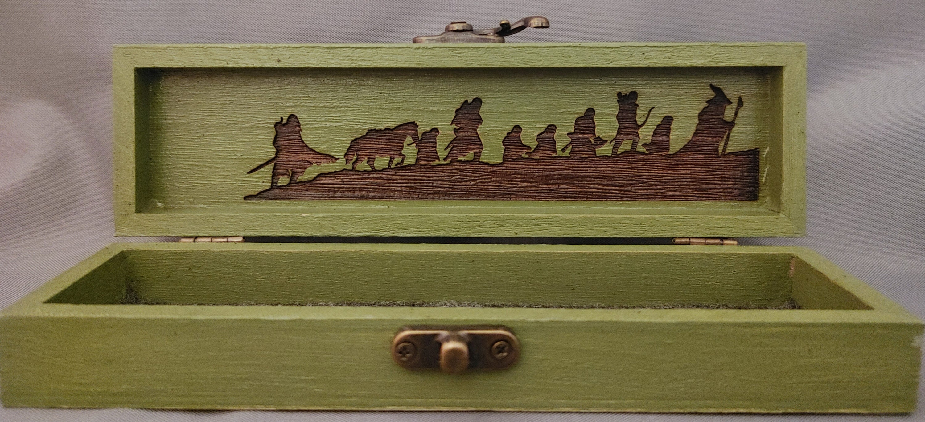 Narsil Sword LOTR Green Dice Box Fellowship Engraved Laser Woodburn for ...