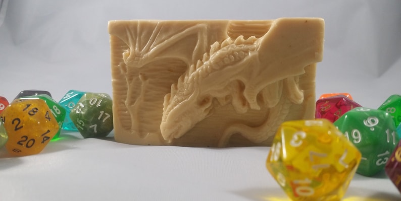 LOOT DICE SOAP Fantasy Dragon Theme Soap Free Polyhedral D20 Dice ...