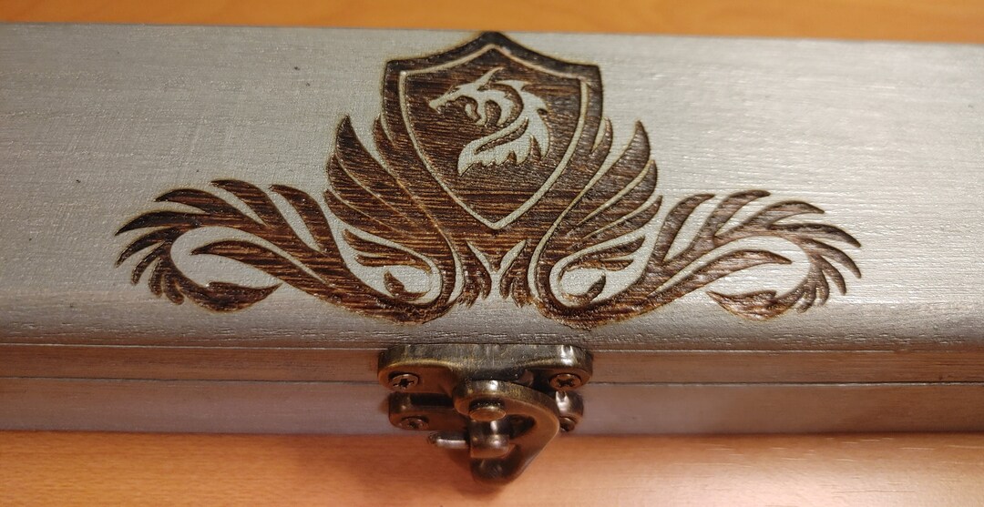 Dragon Shield Sigil Dice Box Dungeons & Dragons Engraved Laser Woodburn ...