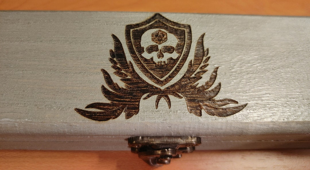 Skull Shield Sigil Dice Box Dungeons & Dragons Engraved Laser Woodburn ...