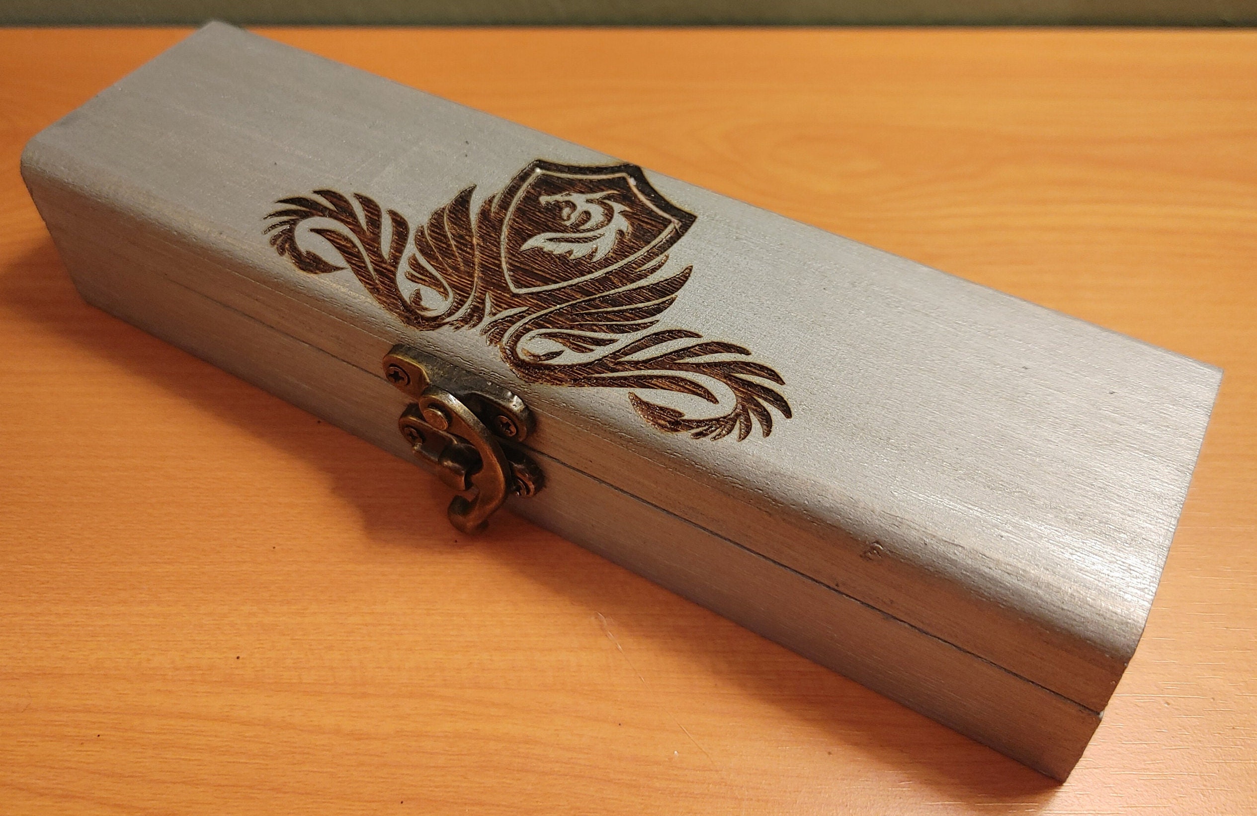 Dragon Shield Sigil Dice Box Dungeons & Dragons Engraved Laser Woodburn ...