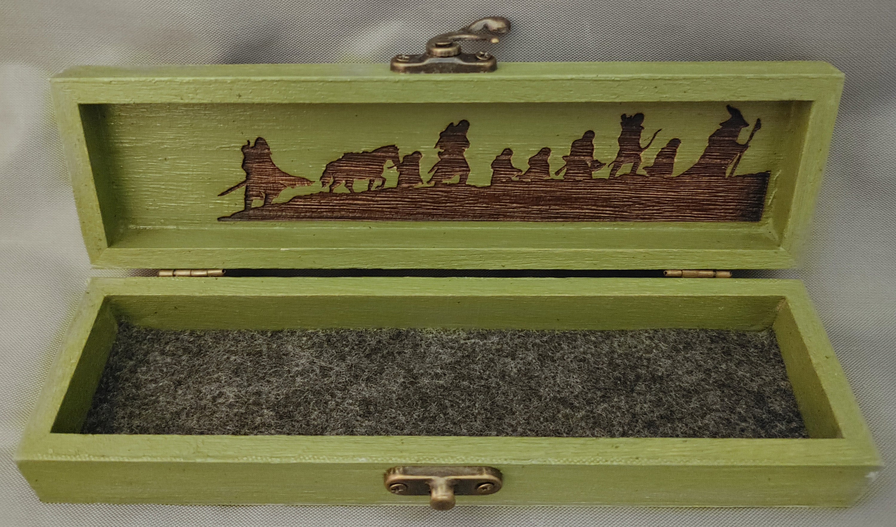 Narsil Sword LOTR Green Dice Box Fellowship Engraved Laser Woodburn for ...