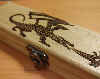 Firebreathing Dragon Dice Box Laser Engraved Woodburn for | Etsy