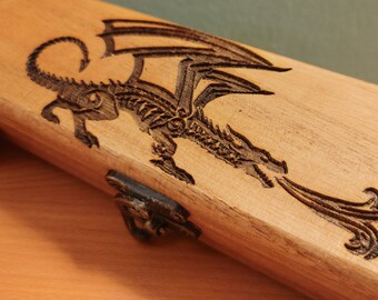Firebreathing Dragon Dice Box Laser Engraved Woodburn for | Etsy