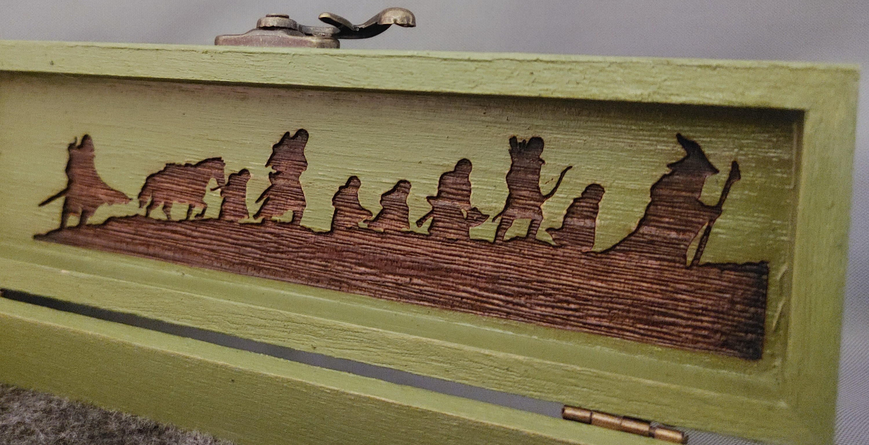 Narsil Sword LOTR Green Dice Box Fellowship Engraved Laser Woodburn for ...