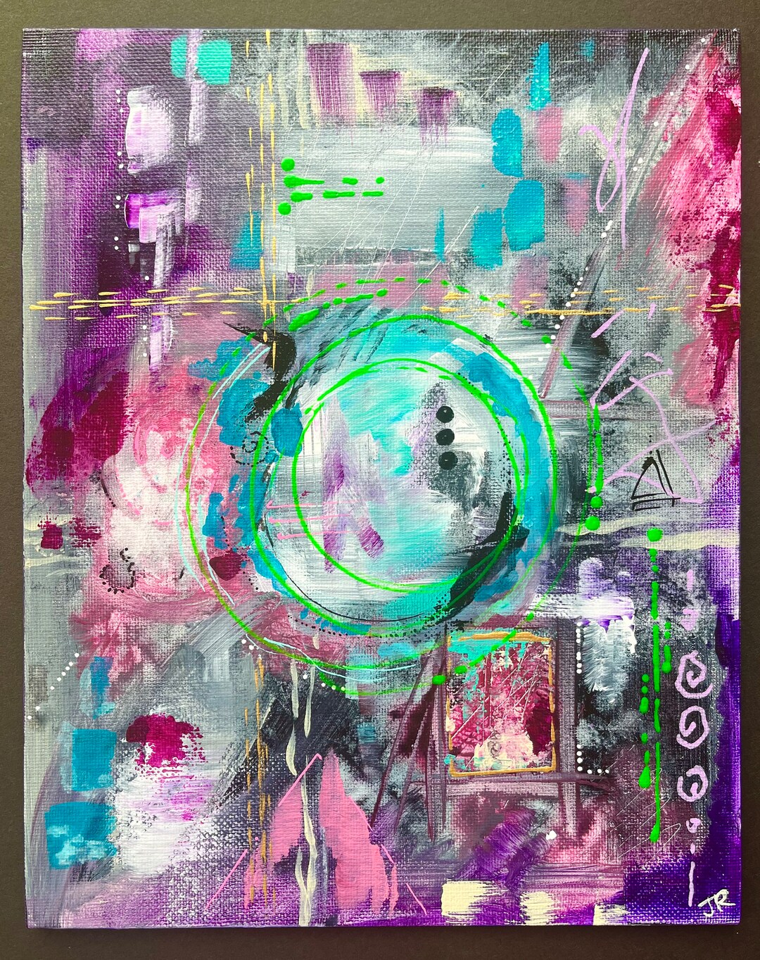 Spiritual Abstract Art, 8x10 Original Painting for Self Growth, Rebirth ...