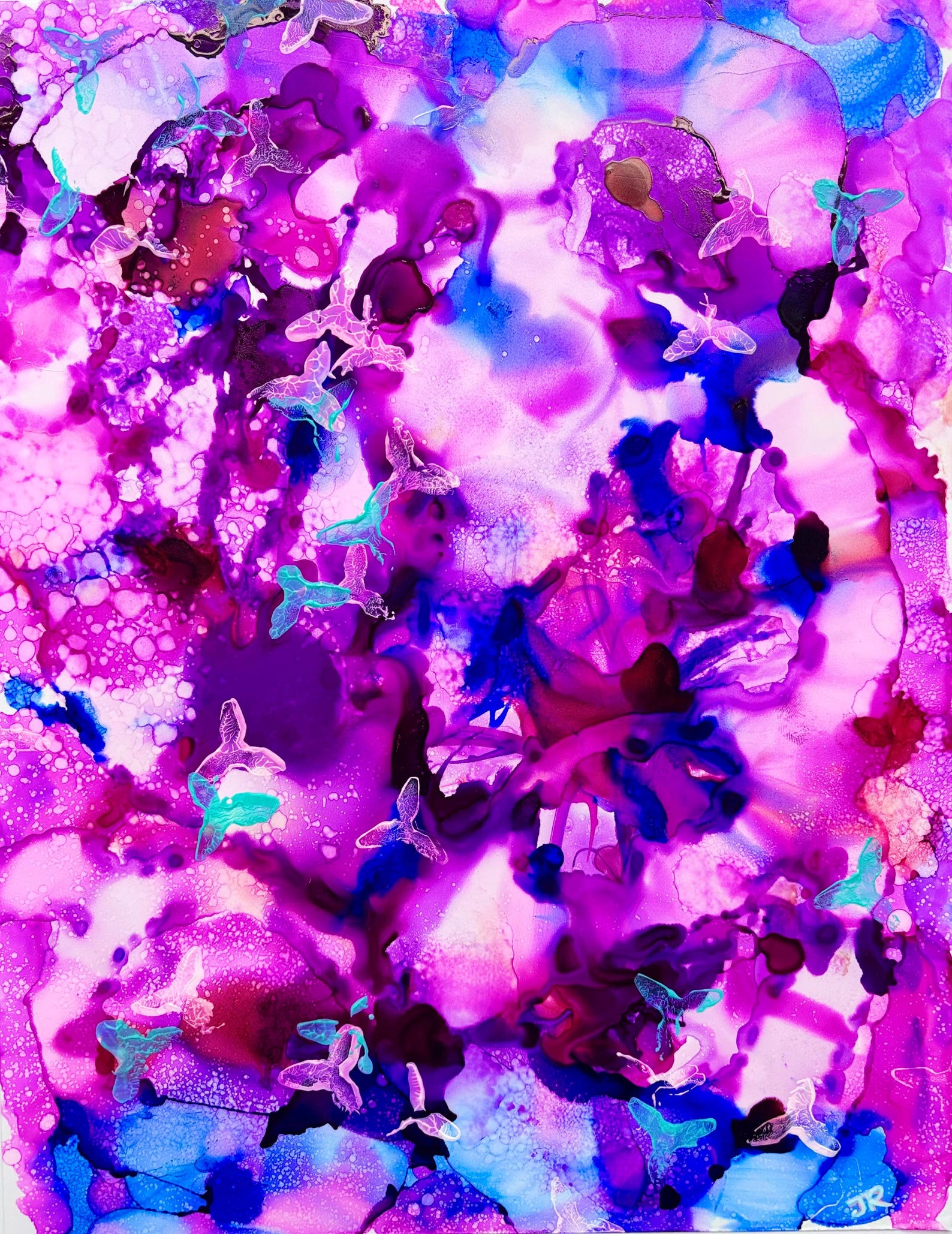 Purple Alcohol Ink Abstract Painting, Fairy Inspired Mystical Art ...