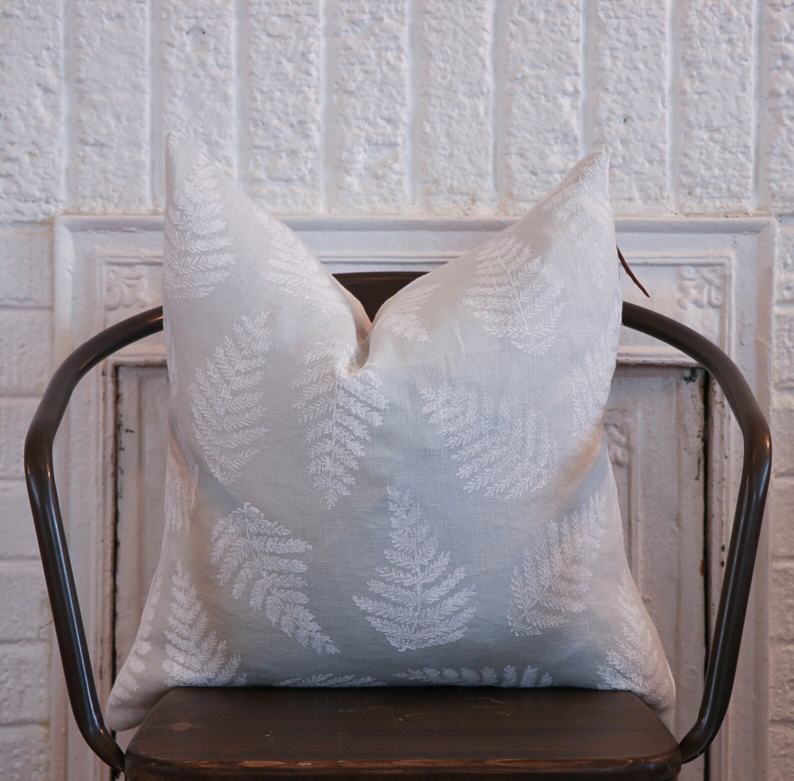 Gray Linen Pillow Cover Botanical Print Throw Pillow Cover - Etsy