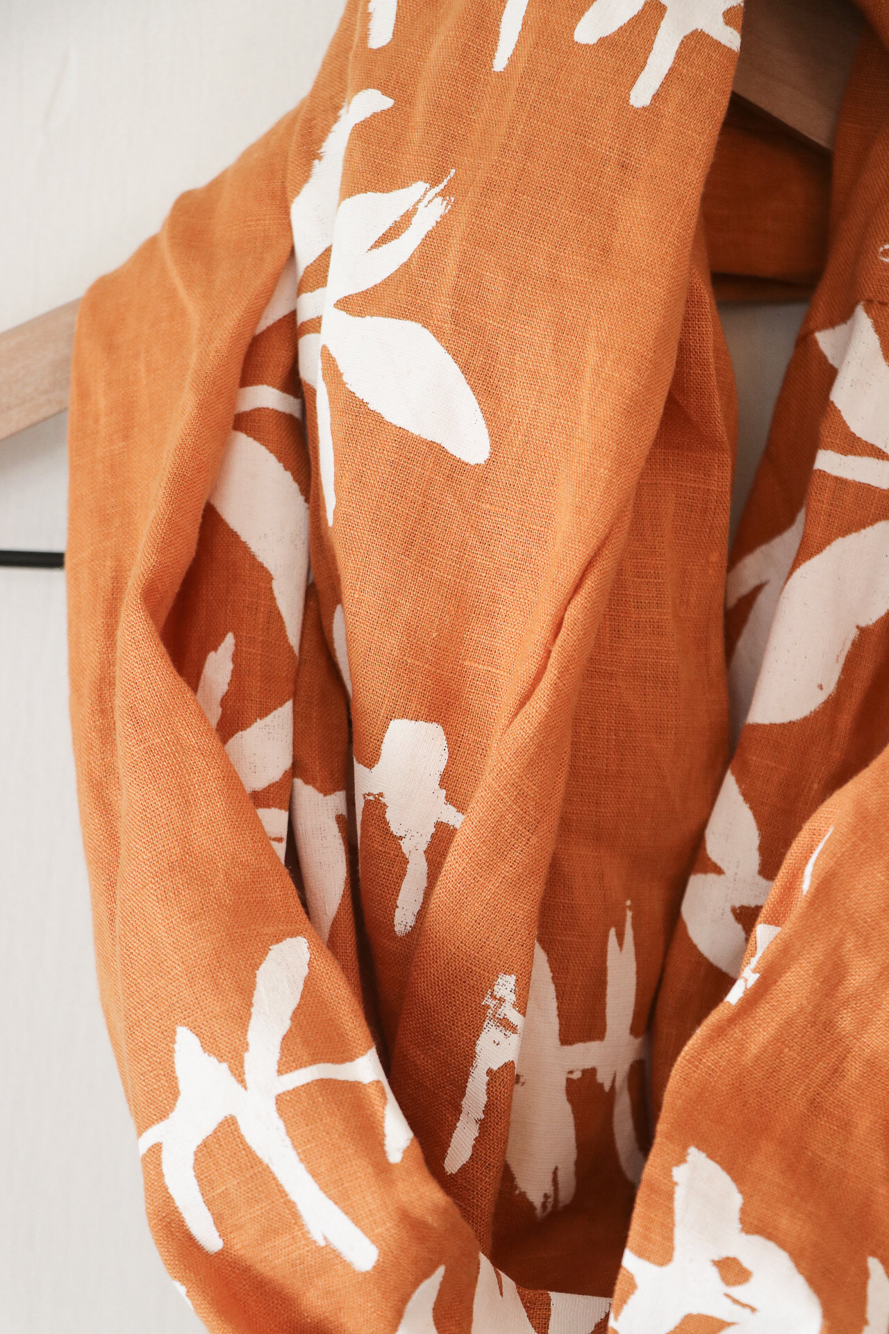 Infinity Scarf Linen Infinity Scarf Orange Infinity Scarf | Etsy
