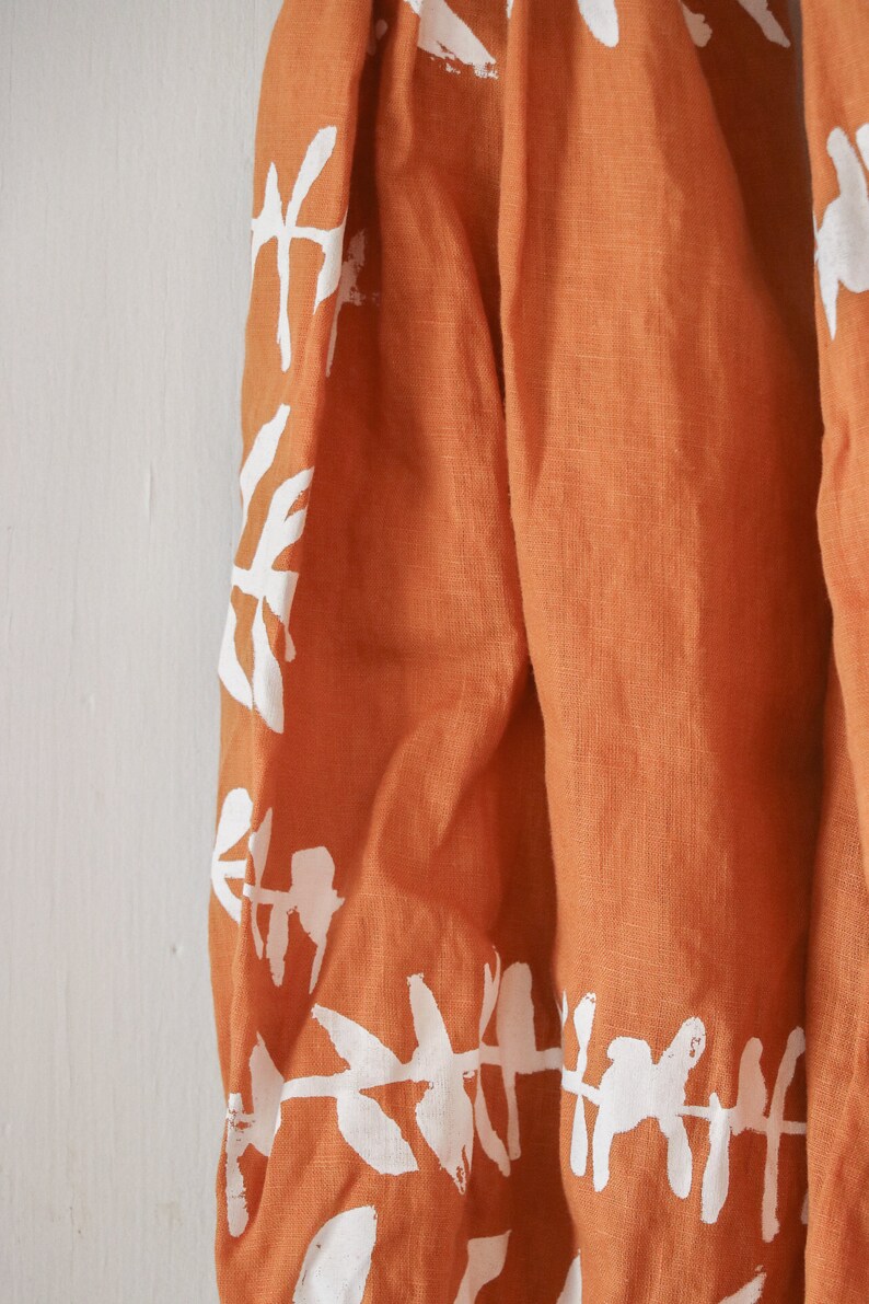 Infinity Scarf Linen Infinity Scarf Orange Infinity Scarf - Etsy